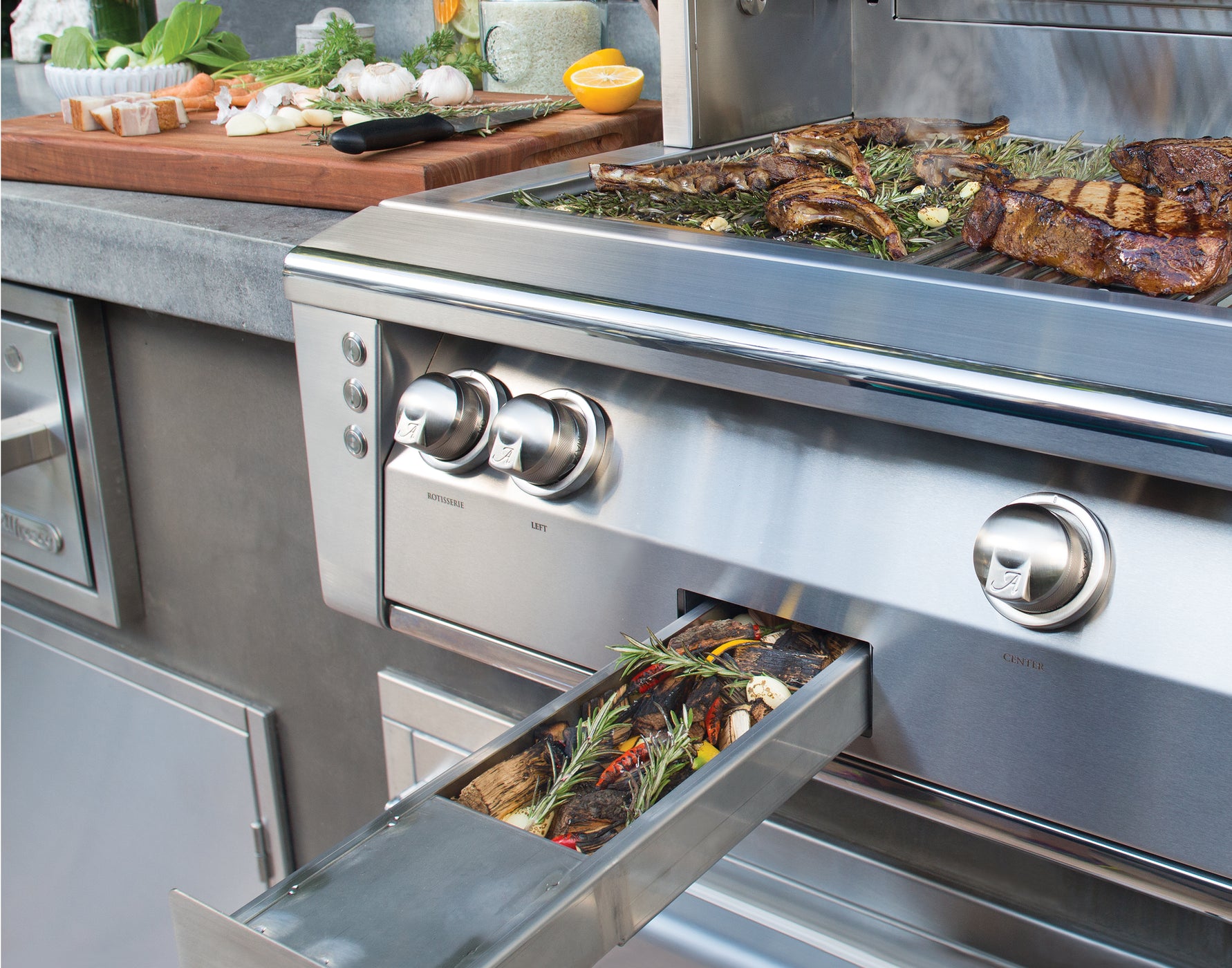 Alfresco ALXE 36-Inch Built-In Gas Grill with Sear Zone And Rotisserie ...