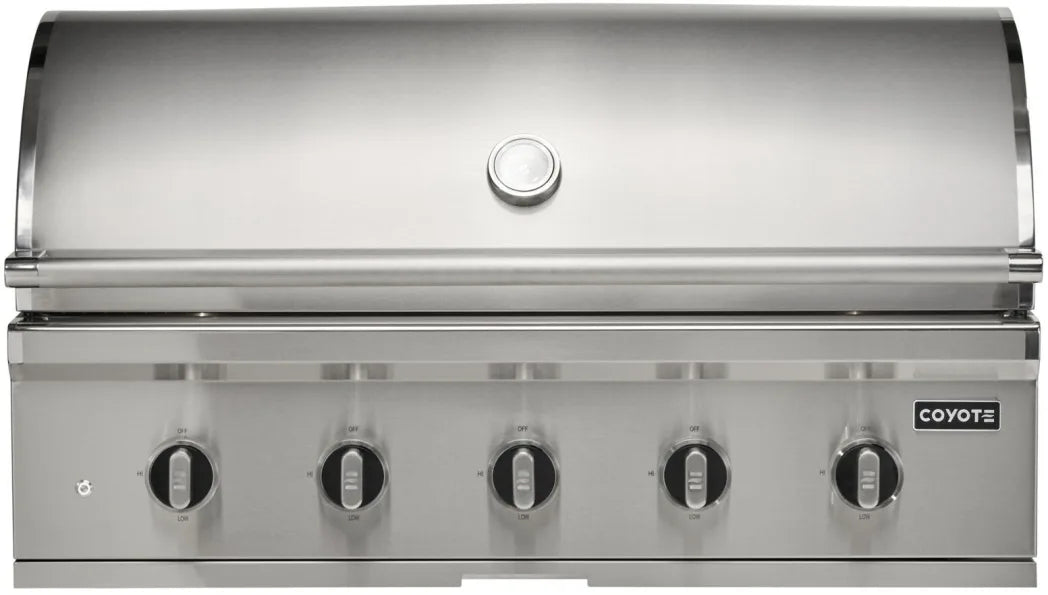 Coyote CL-Series 42-in 5-Burner Built-In Grill w/ Lift-Assist Hood & S ...
